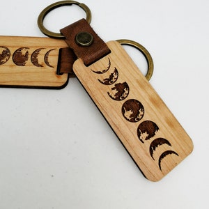 Moon Keyring, Lunar Phases Keyring, Personalised Moon Gift, Astro ...