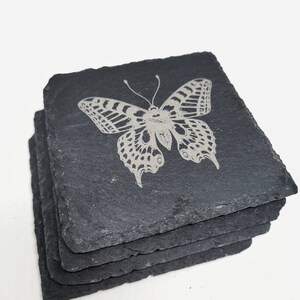 Butterfly Coaster, Butterflies Coaster Set, Slate Coasters, Butterfly ...