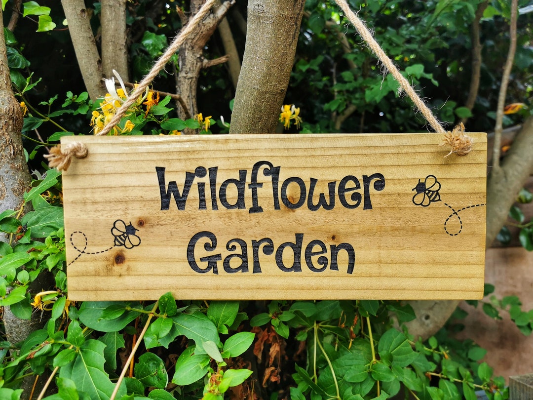 Wildflower Garden Sign, Wildflower Sign, Allotment Sign, Garden Decor ...