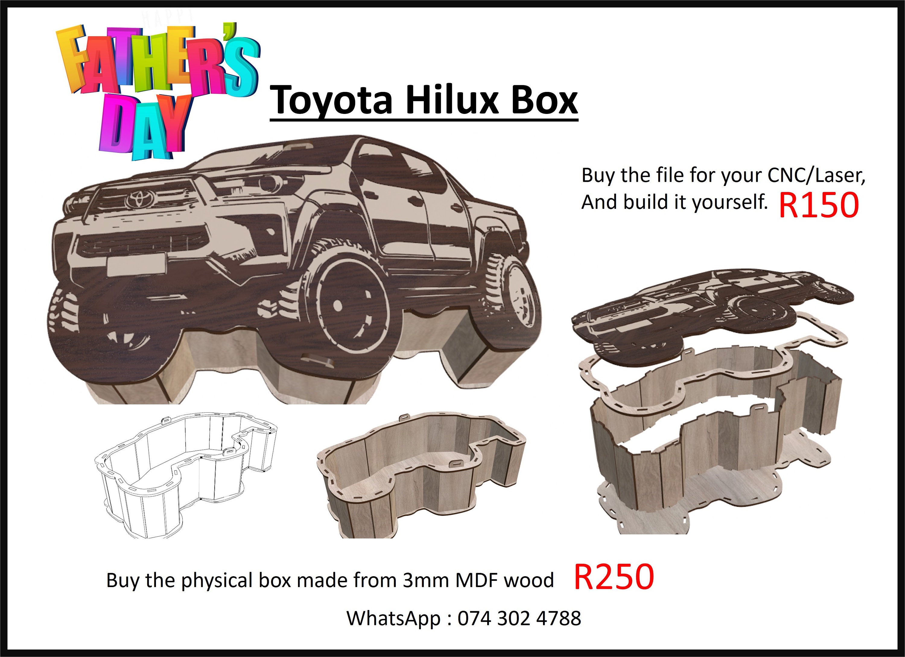 Toyota Hilux Box with Instructions Custom Laser Cut Box - Etsy