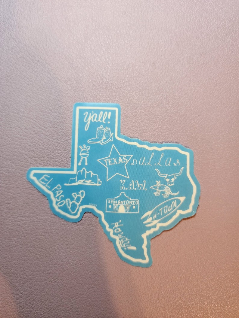 SEMI-TRANSPARENT Texas State Sticker - Etsy