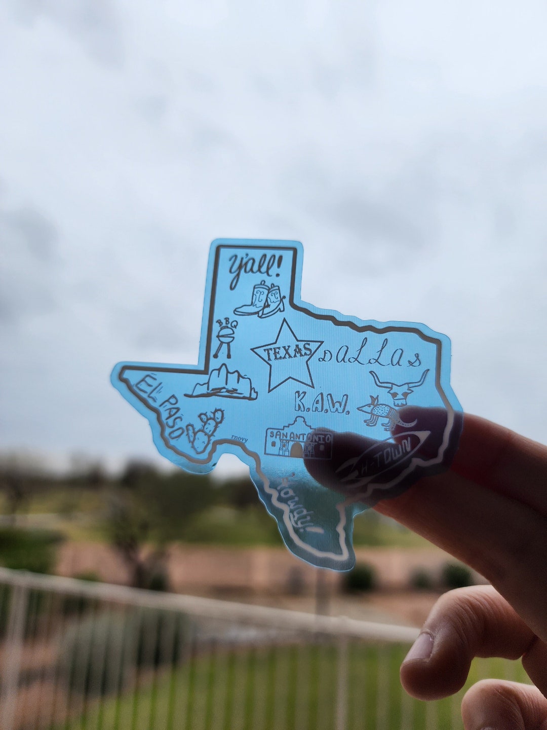 SEMI-TRANSPARENT Texas State Sticker! | Texas Water Bottle Sticker ...