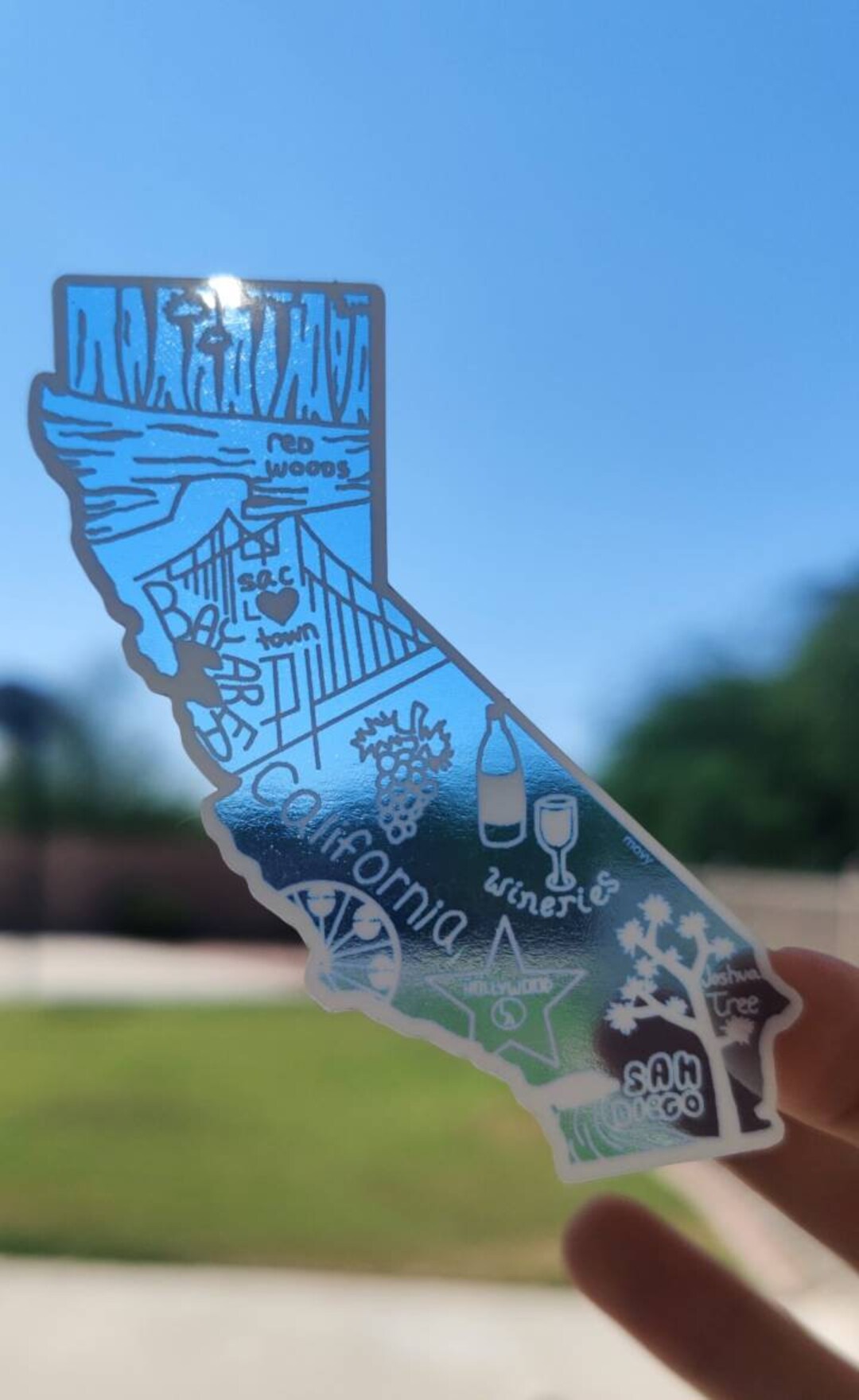 SEMI-TRANSPARENT California State Sticker - Etsy