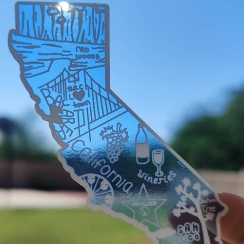 California Sticker State Sticker Waterproof Sticker - Etsy