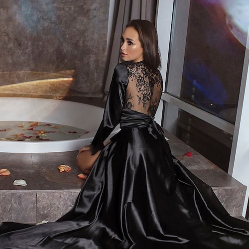 Ivory Lace Robe Bride Bridal Robes Satin Robe Kimono Dressing | Etsy