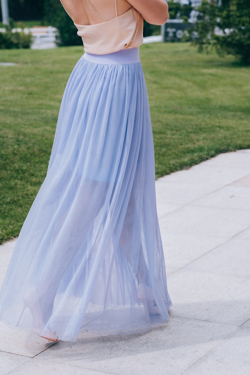 Lavender Maxi Tulle Skirt With Elastic Waistband Wedding Etsy Uk