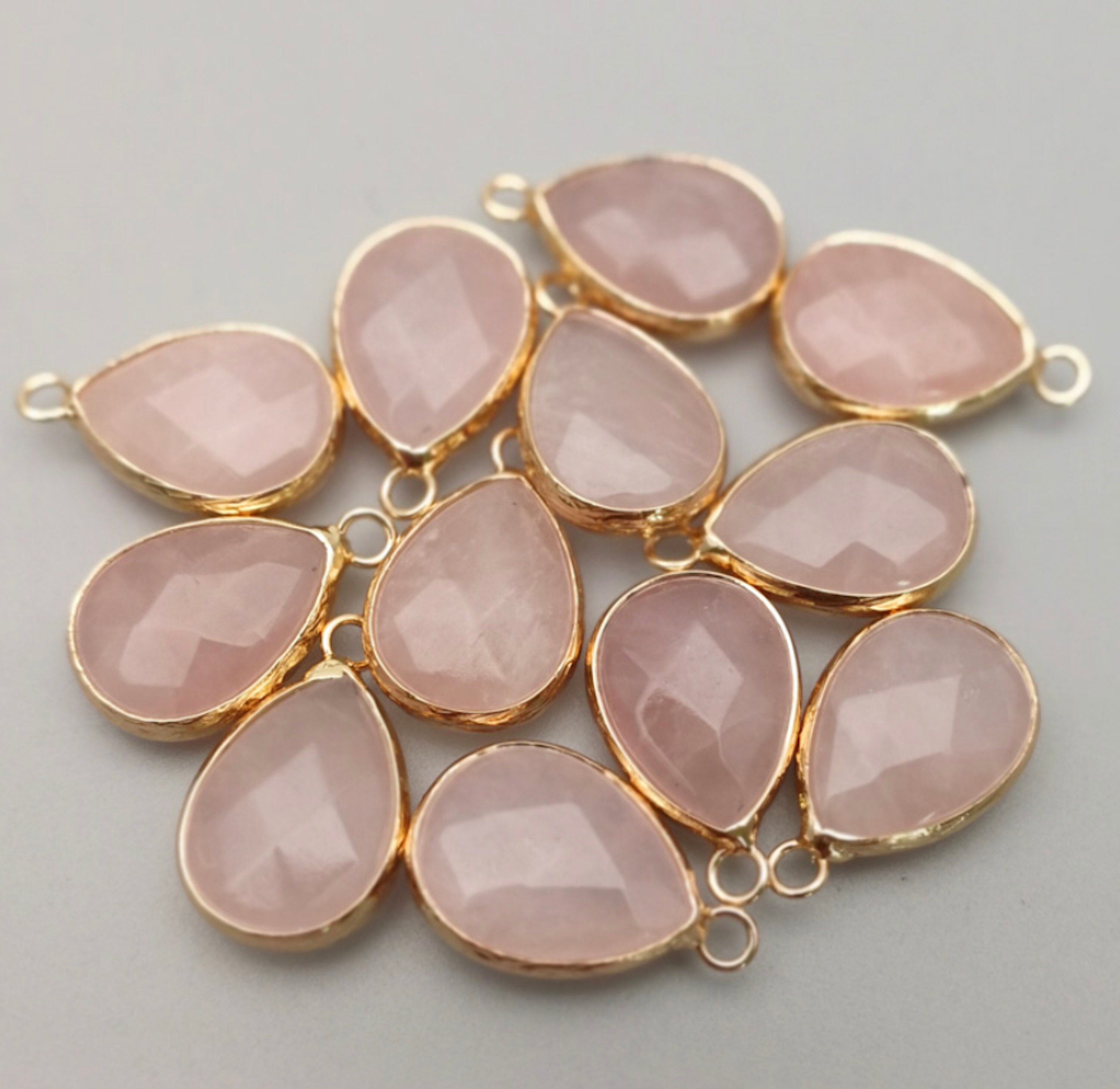 Quartz Pendent Quartz Charms Rose Colour Quartz Pendent | Etsy