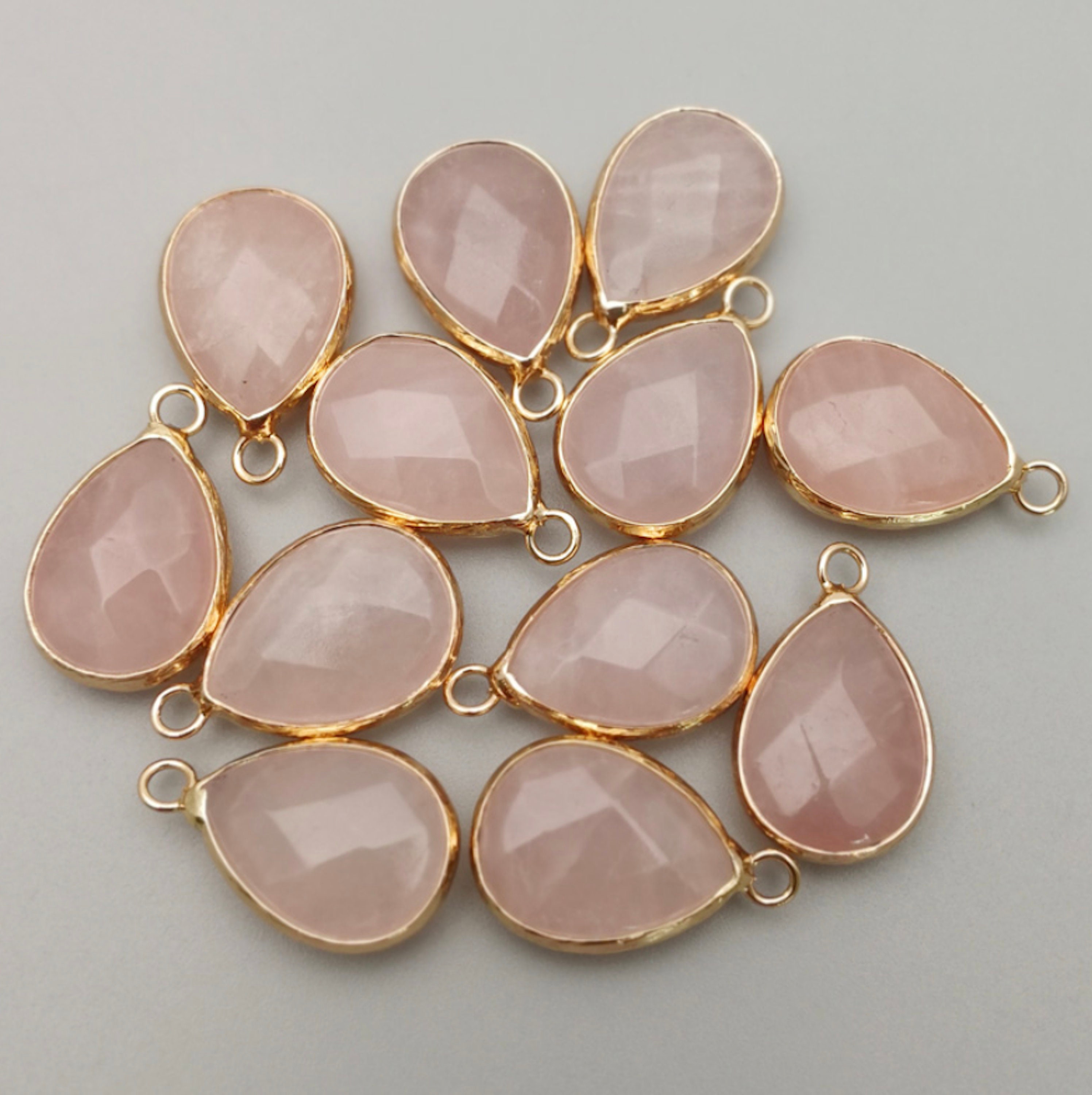 Quartz Pendent Quartz Charms Rose Colour Quartz Pendent | Etsy