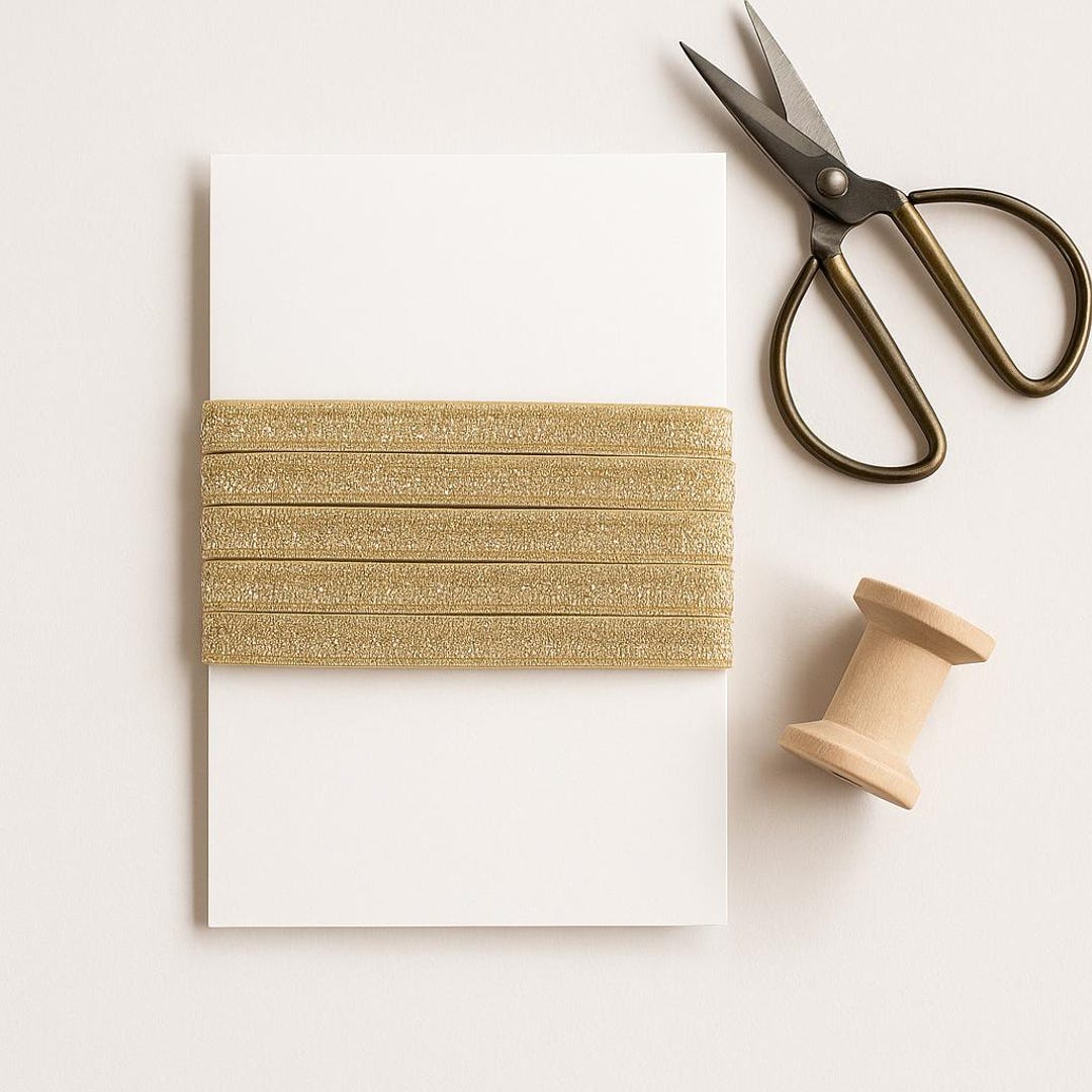 Gold Glitter Elastic, Gold Elastic, Craft Supplies, Wholesale Elastic ...