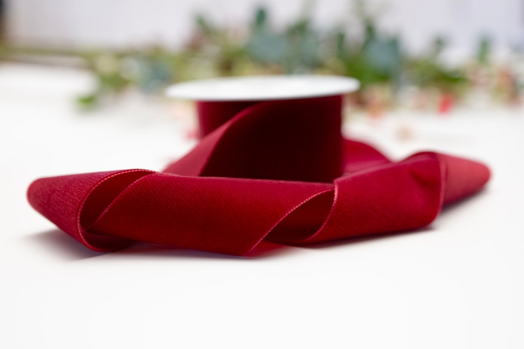 Dark Red Velvet Ribbon, 9mm 16mm 22mm 36mm 50mm, Neat Edge Wedding ...