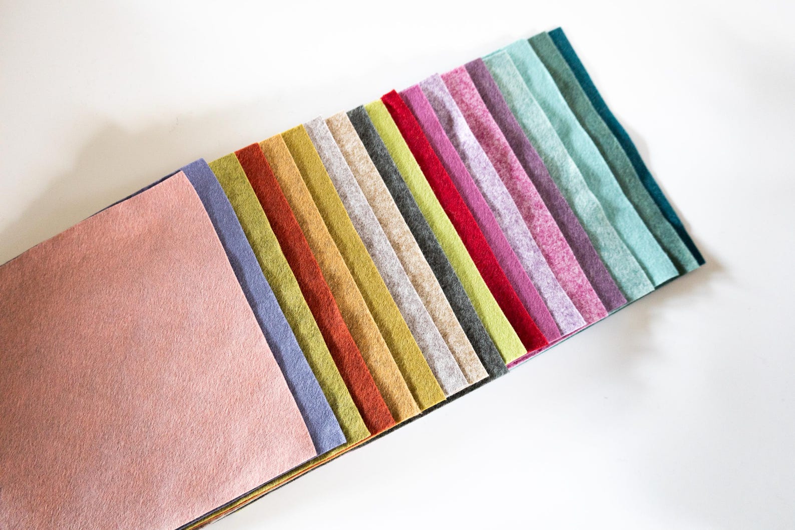 Wool Mix Felt Sheets 9”x9”, Top Quality, 64 Colours Wool Felt Blend ...