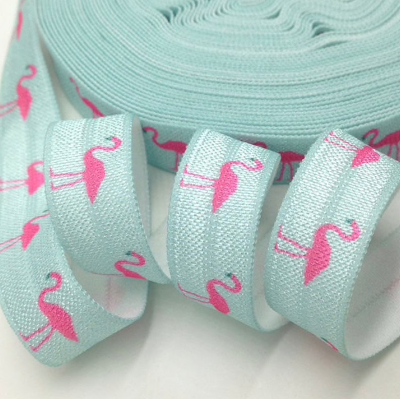 Flamingo Elastic Printed Elastic Fold Over Elastic FOE - Etsy