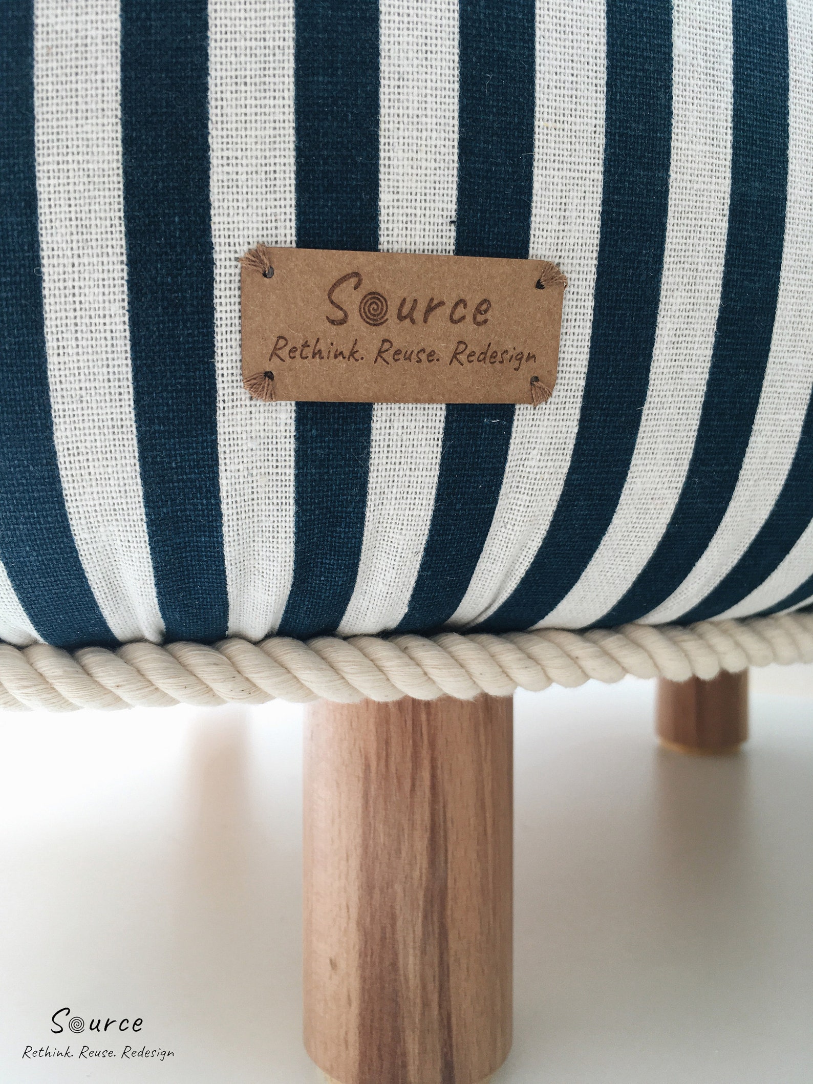 Marine Look Ottoman With Removable Cover Upcycled Car Tire - Etsy