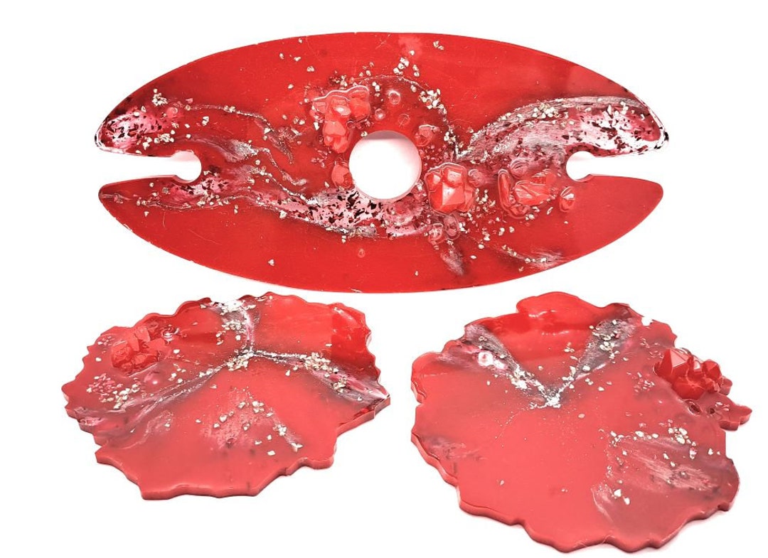 Resin Faux Crystal Wine Caddy, Butler, 2 Glasses & 1 Bottle Shelf 2 ...