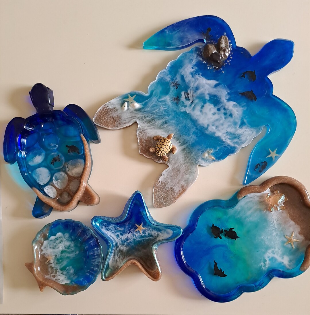 Blue, Ocean Sea Themed Soap Dishes, Trinket Trays, Wall Plaque ...