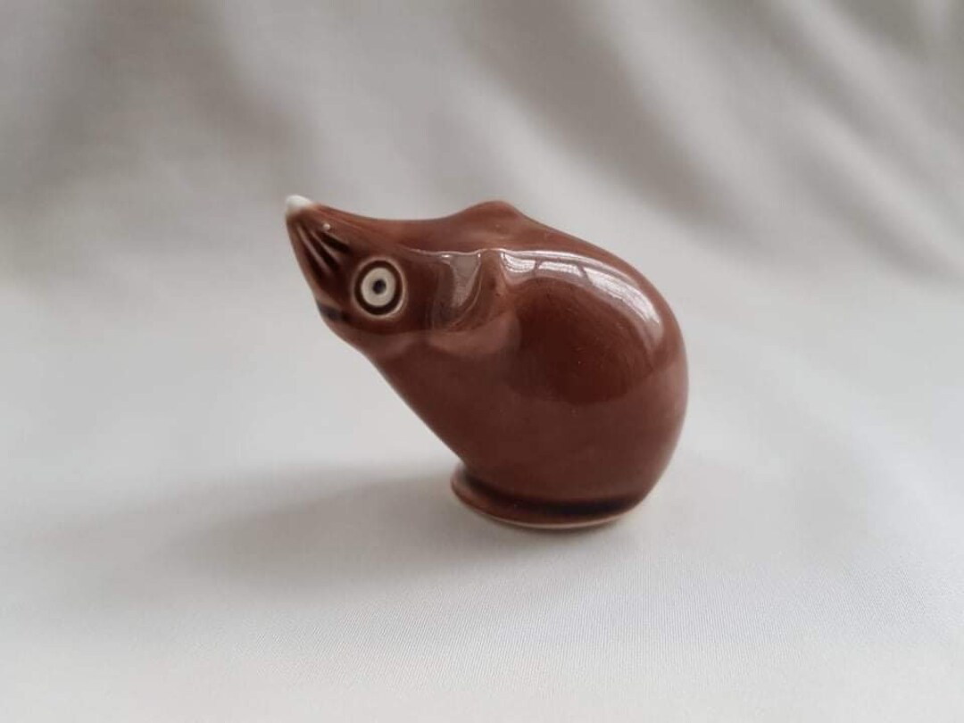 Porcelain Mouse, Mouse Figurine, Miniature Mouse, Small Mouse Figurine ...