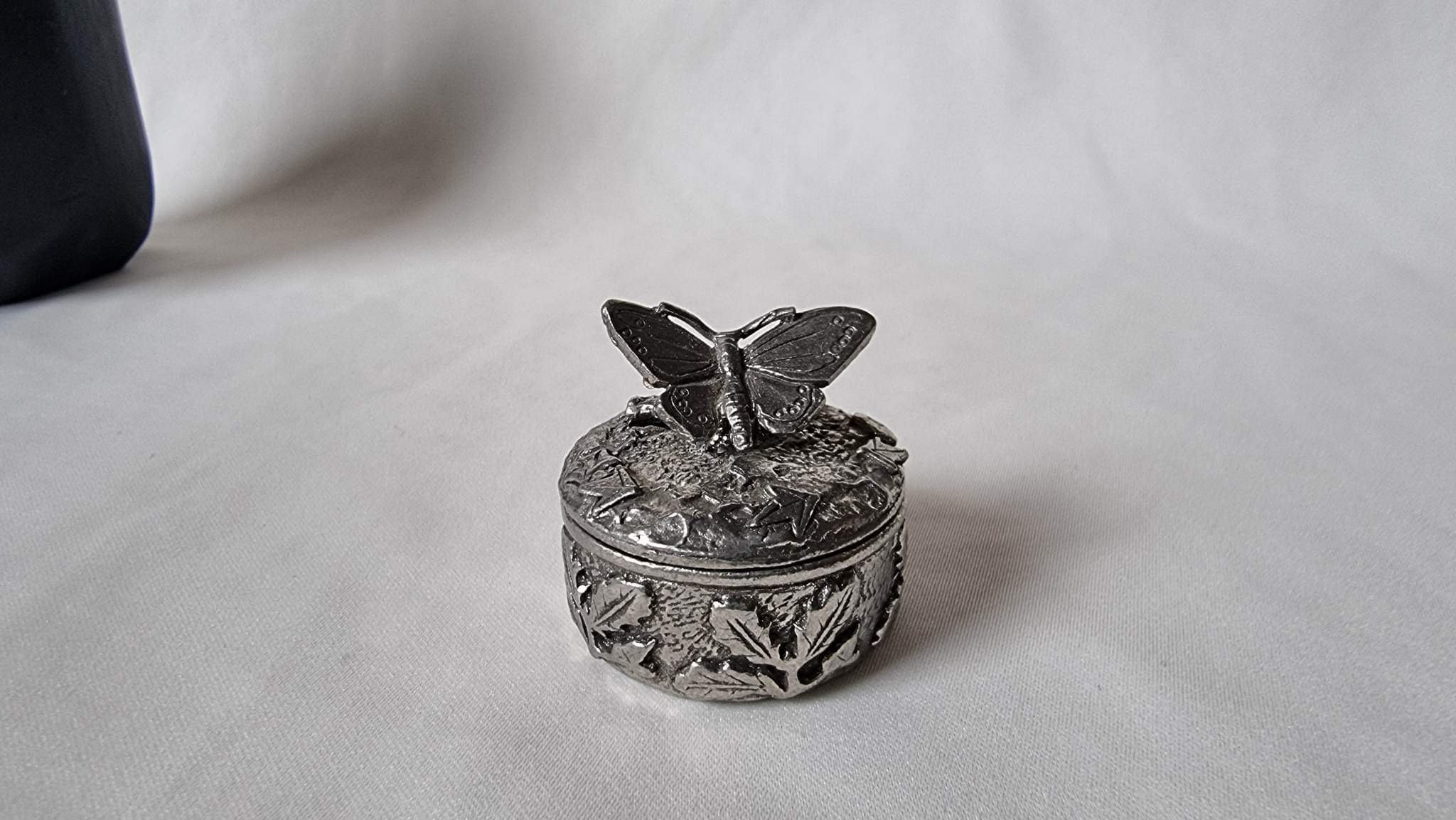 Butterfly Trinket Box, Butterfly Pin Box, Pewter Butterfly Figurine ...