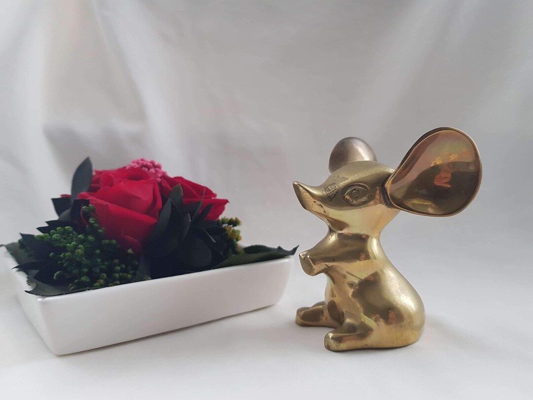 Brass Mouse Figurine, Brass Mouse, Mouse Figurine, Brass Figurine ...