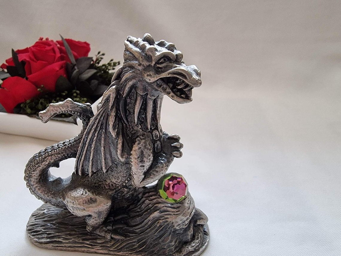Pewter Dragon Figurine, Myth and Magic, Dragon Figurine, Tudor Mint ...