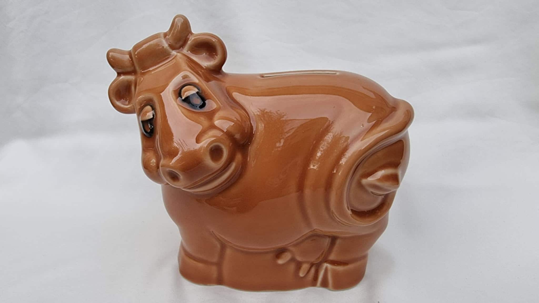 Cow Coin Box, Pottery Coin Box, Animal Coin Box, Cow Money Box, Cow ...