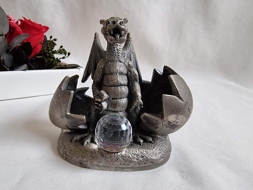 Dragon Egg, Pewter Dragon Figurine, Tudor Mint Dragon, Dragon Figurine ...