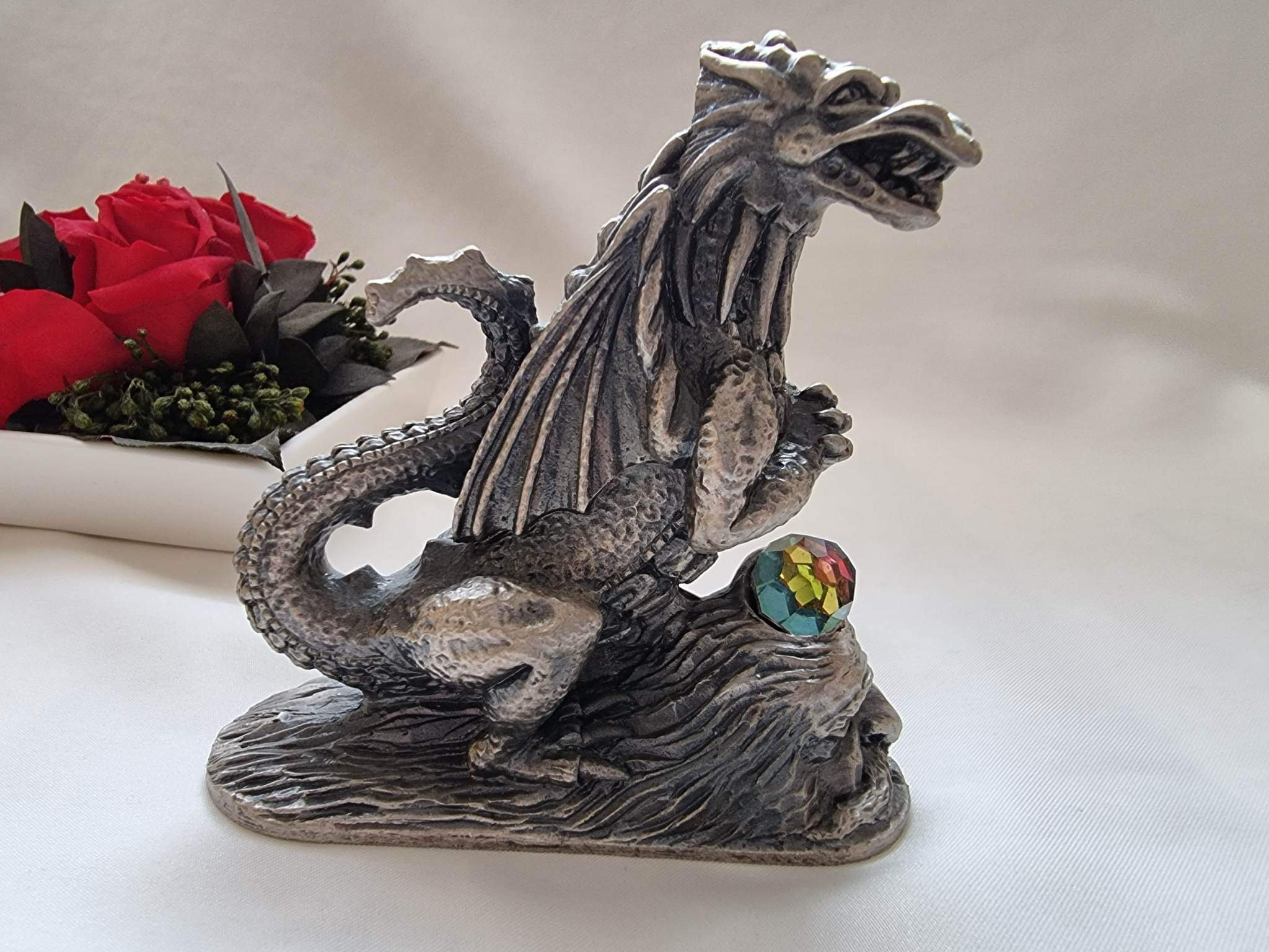 Pewter Dragon Figurine, Myth and Magic, Dragon Figurine, Tudor Mint ...