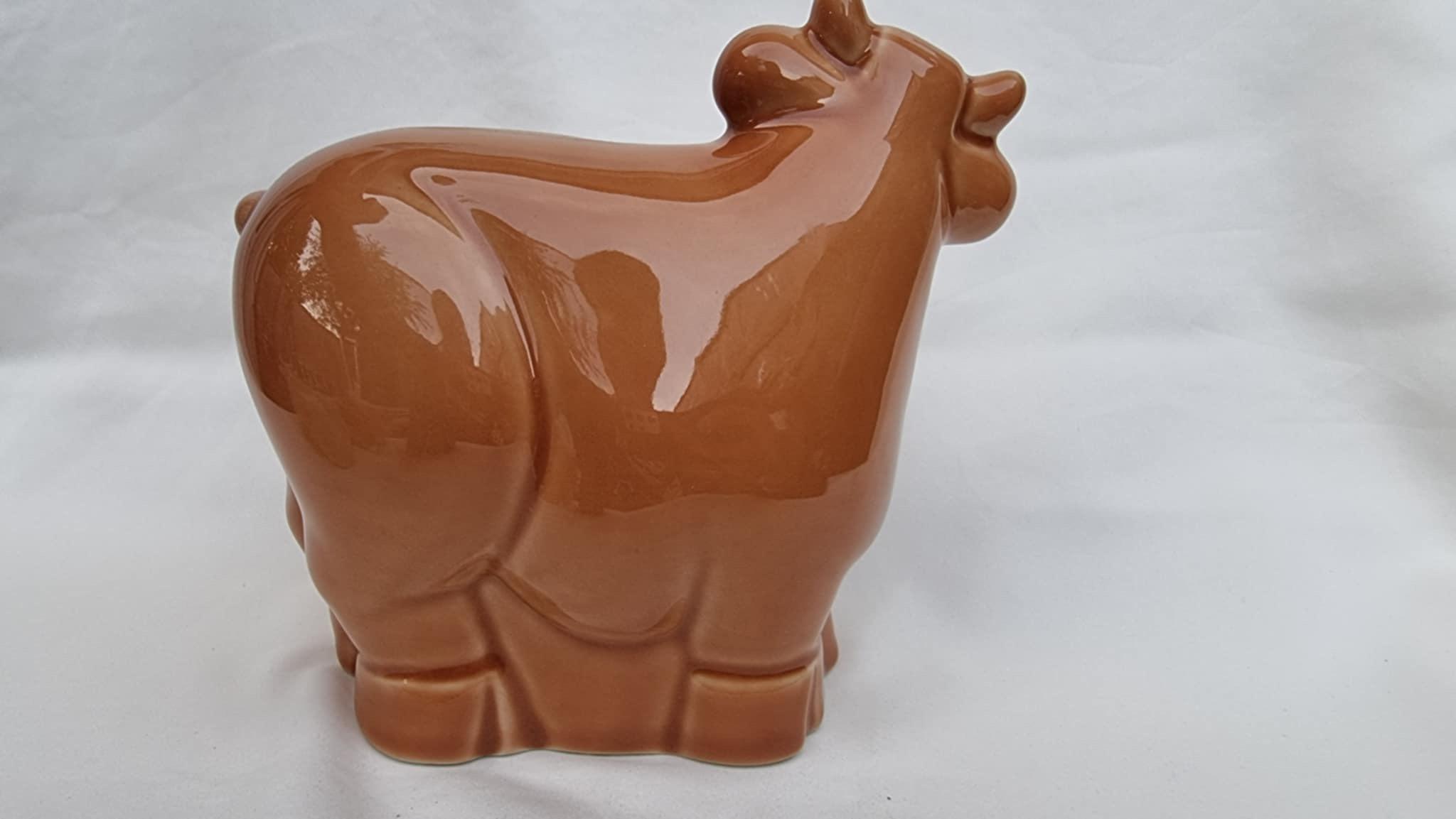 Cow Coin Box, Pottery Coin Box, Animal Coin Box, Cow Money Box, Cow ...