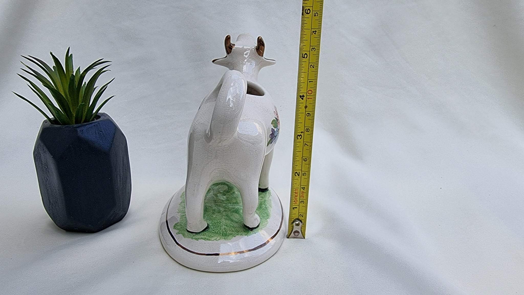 Cow Figurine, Milk Jug Cow, Cow Jug, Pottery Cow Jug, Jug Cow Milk ...