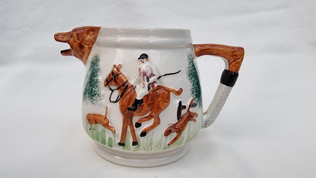 Vintage Milk Jug, Pottery Milk Jug, Porcelain Milk Jug, Fox Milk Jug ...
