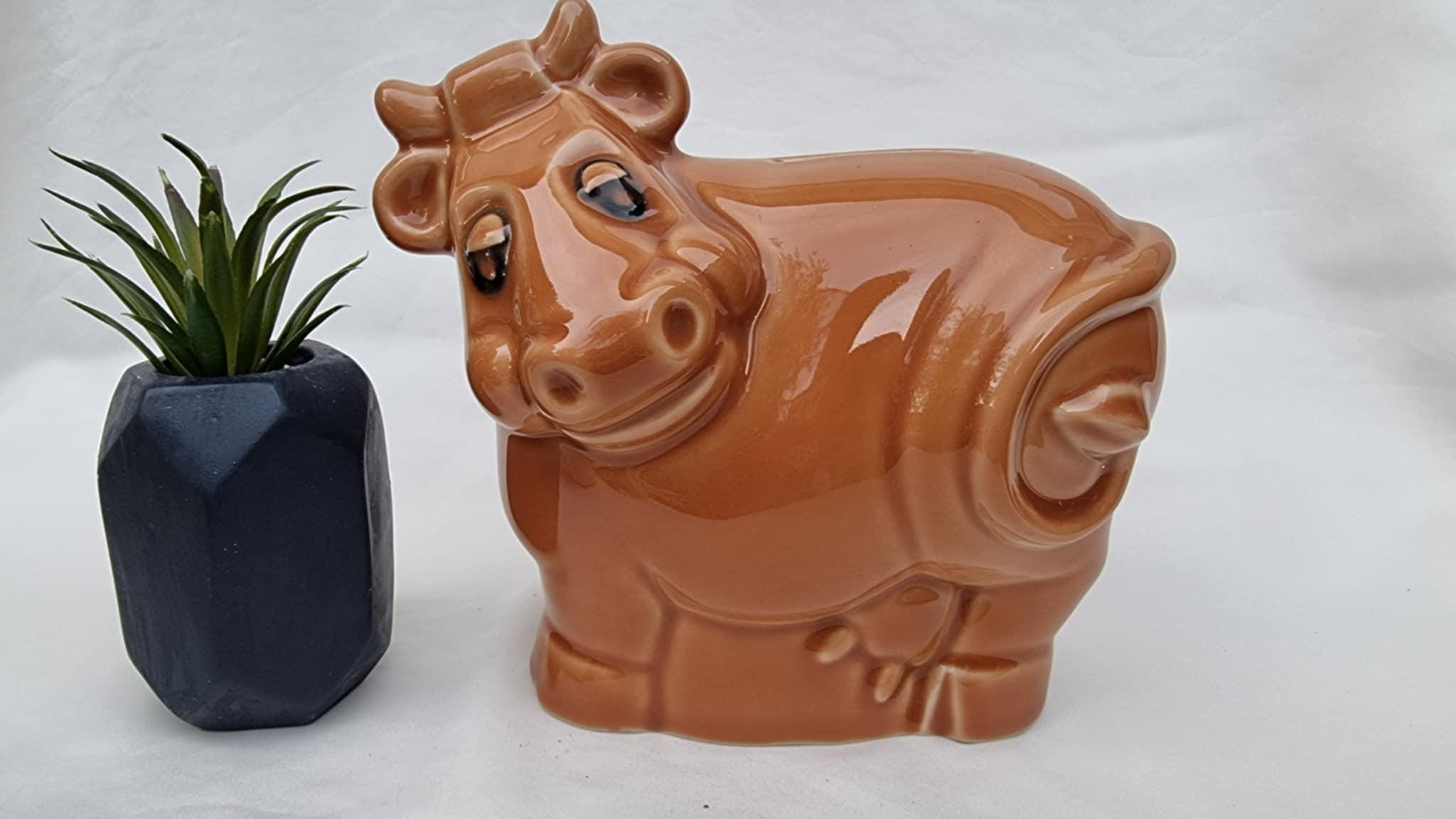 Cow Coin Box, Pottery Coin Box, Animal Coin Box, Cow Money Box, Cow ...