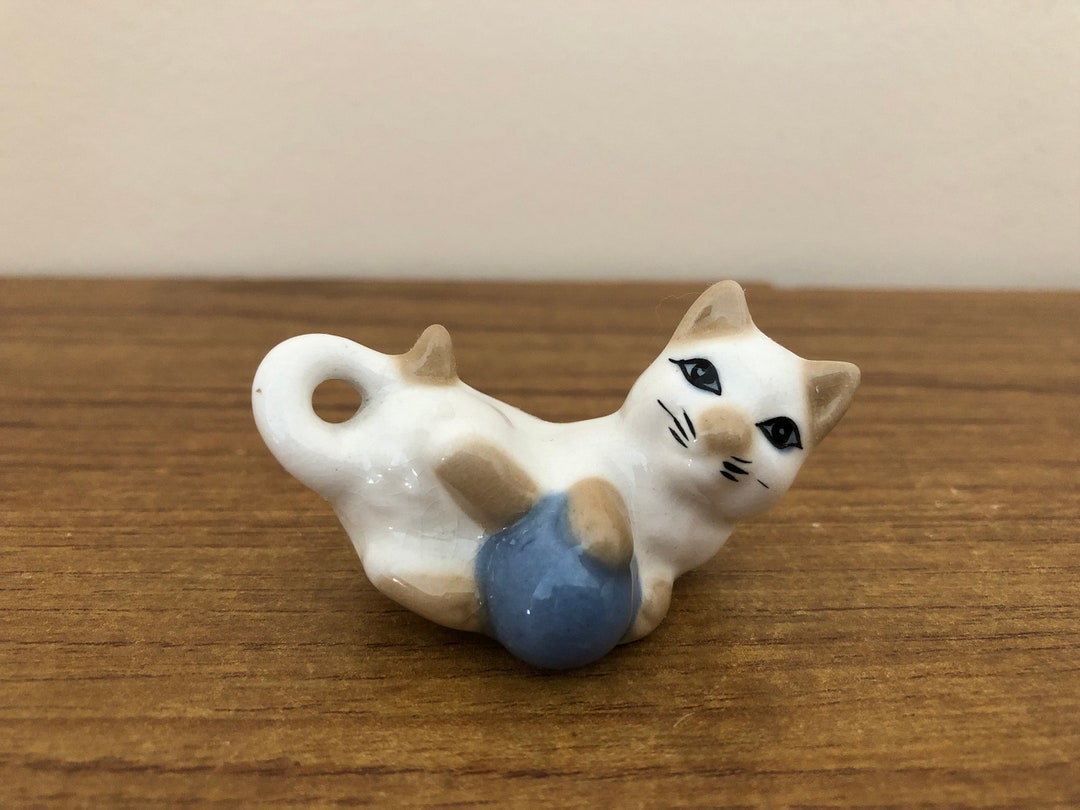 Vintage Cat Figure, Szeiler, Szeiler Cat, Small Cat Figures, Porcelain ...