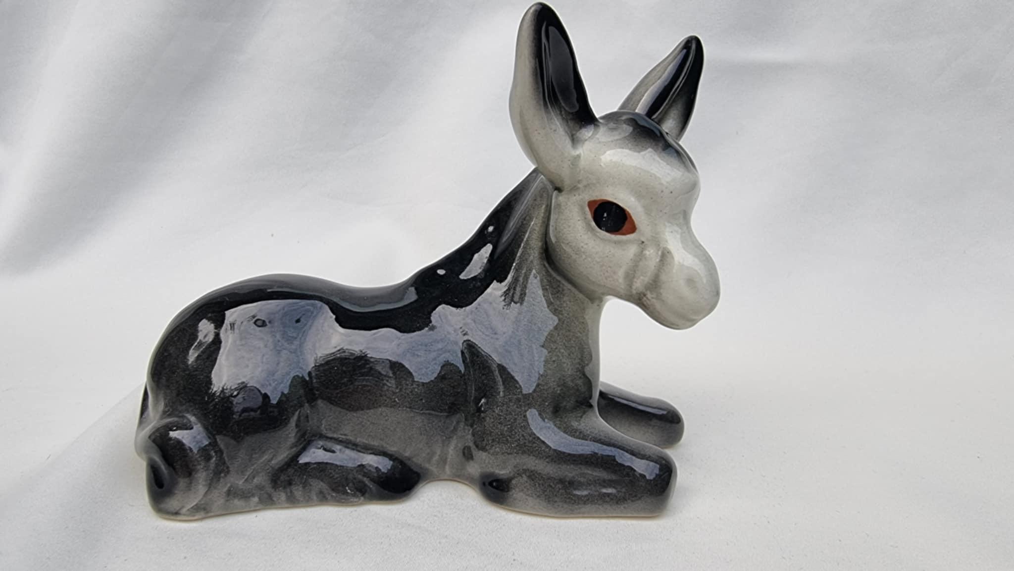 Donkey Figure, Pottery Donkey Figure, Donkey Figurine, Porcelain Donkey ...