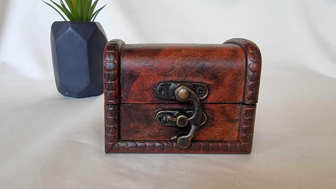 Small Jewellery Box, Wooden Trinket Box, Vintage Trinket Box, Jewellery ...