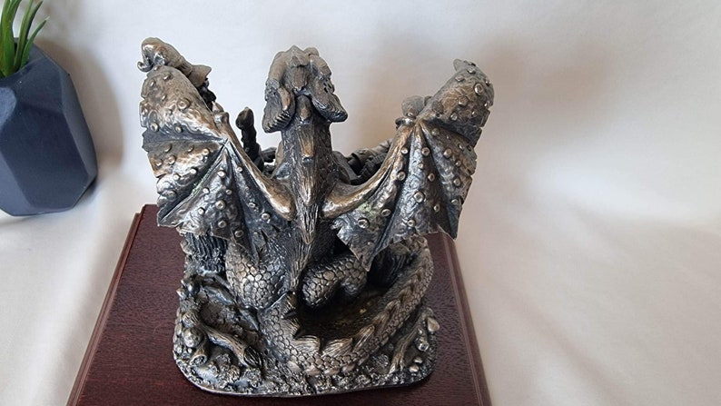Pewter Dragon Figurine With Original Box, Pewter Dragon, Dragon ...