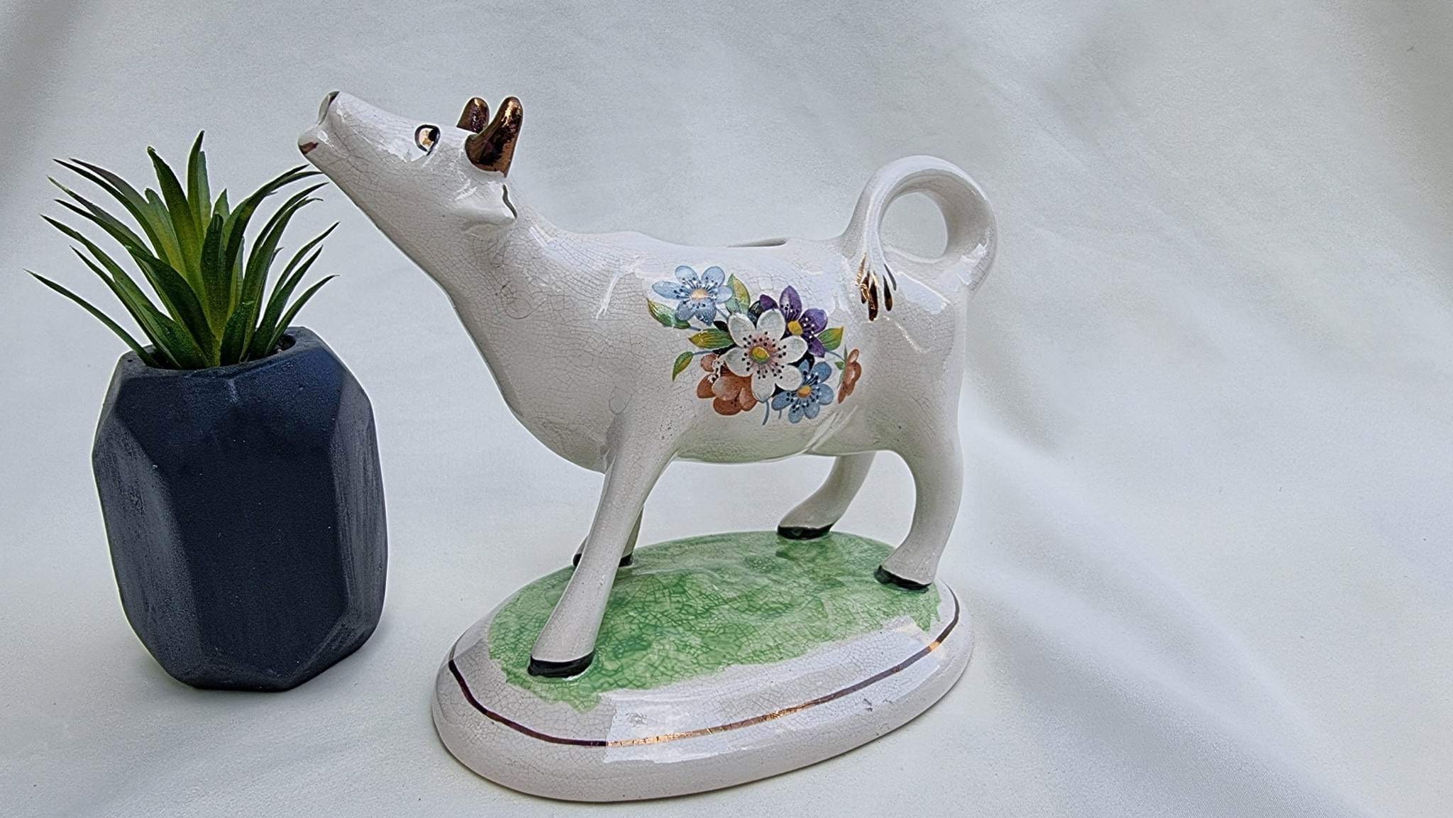 Cow Figurine, Milk Jug Cow, Cow Jug, Pottery Cow Jug, Jug Cow Milk ...