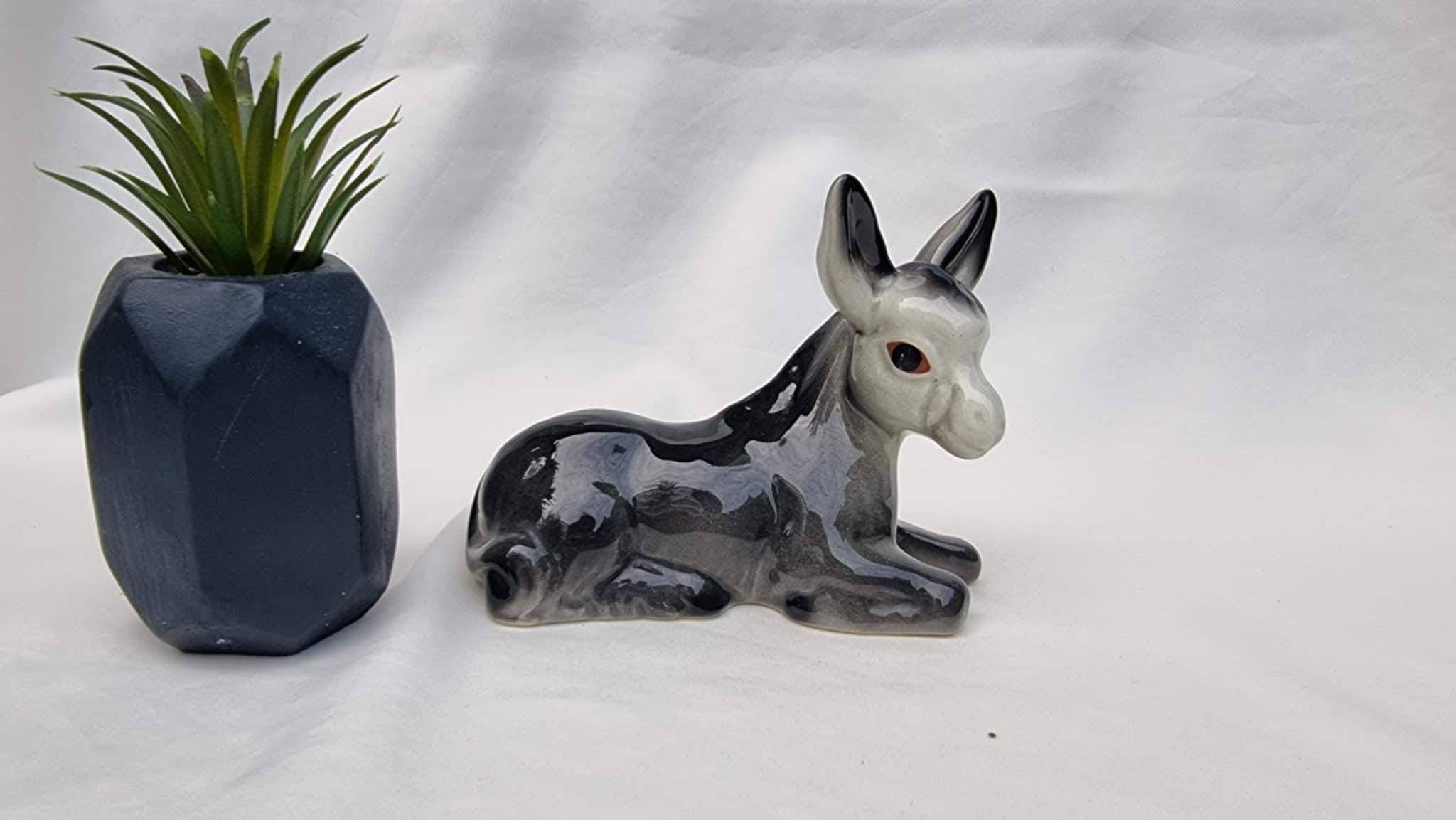 Donkey Figure, Pottery Donkey Figure, Donkey Figurine, Porcelain Donkey ...