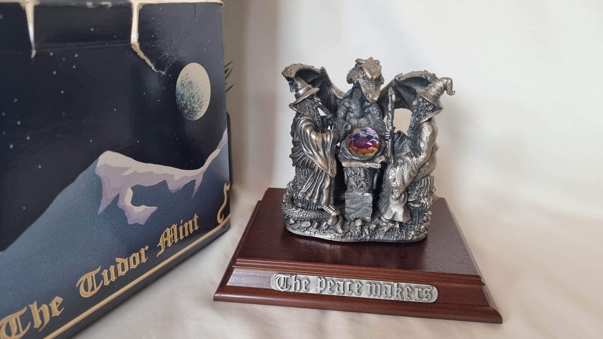 Pewter Dragon Figurine With Original Box, Pewter Dragon, Dragon ...