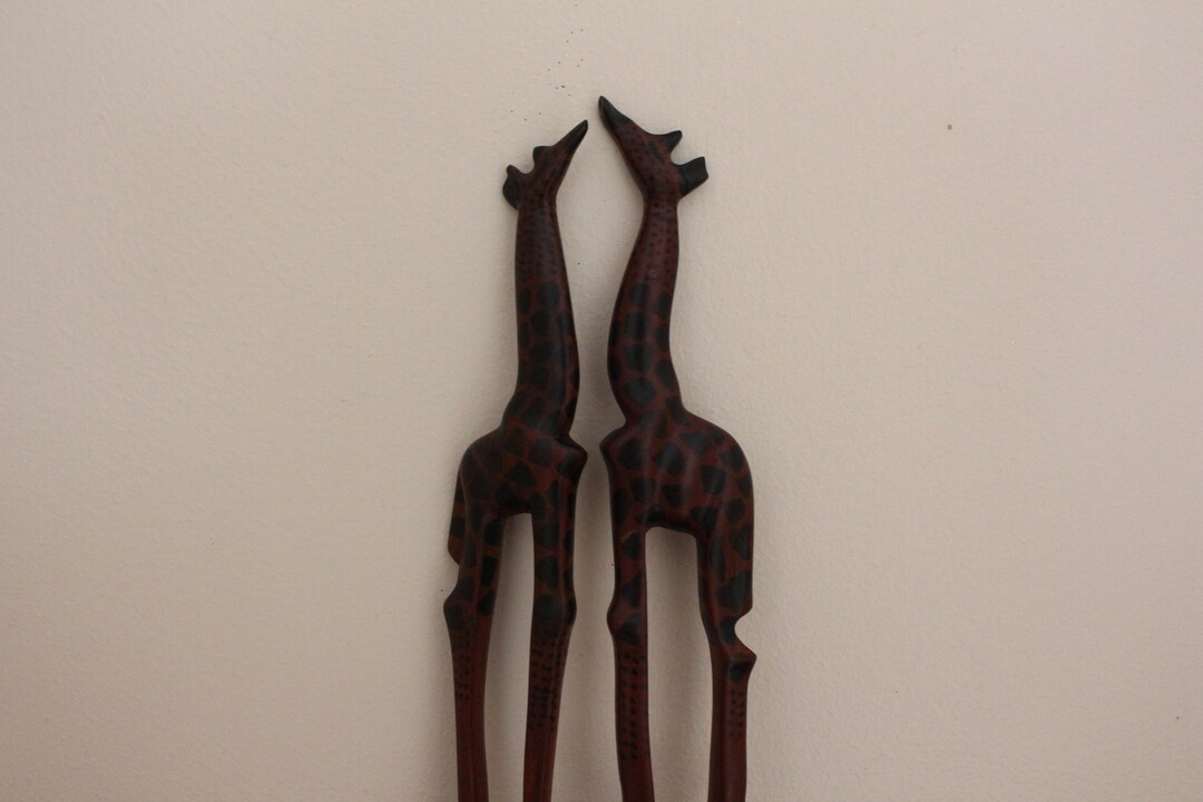 Wooden Spoon and Fork, Handmade Wooden Spoon, Giraffe Figurine, Wooden ...