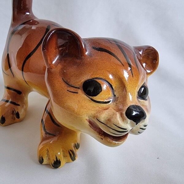Porcelain Tiger Figurine - Etsy