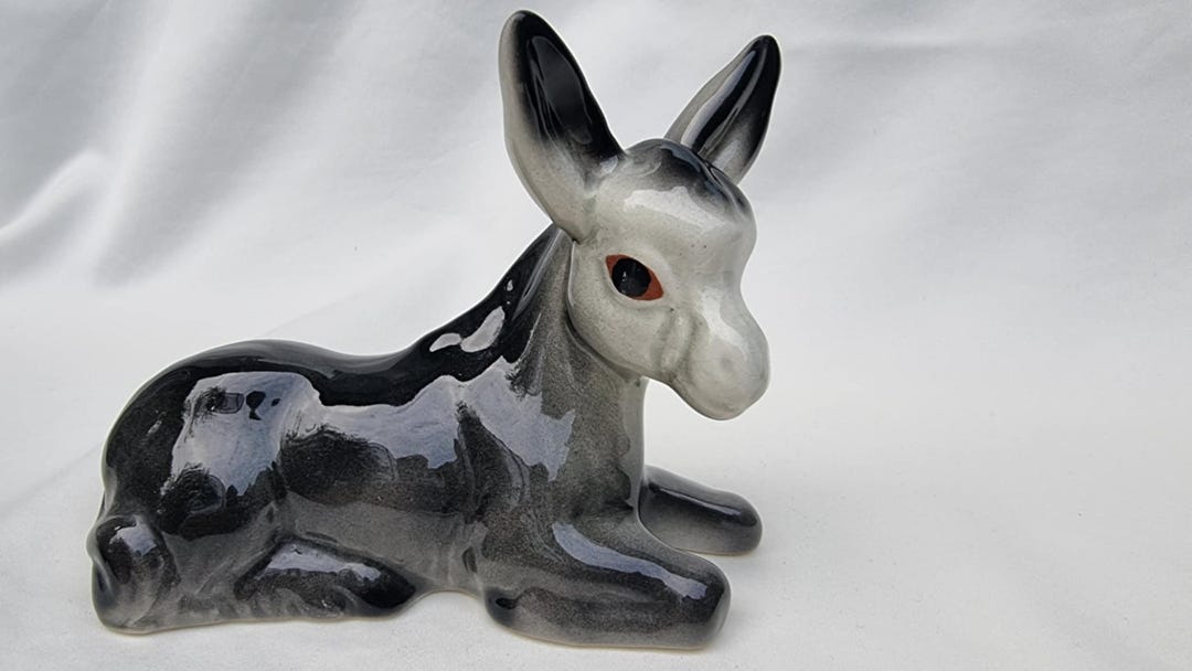 Donkey Figure, Pottery Donkey Figure, Donkey Figurine, Porcelain Donkey ...