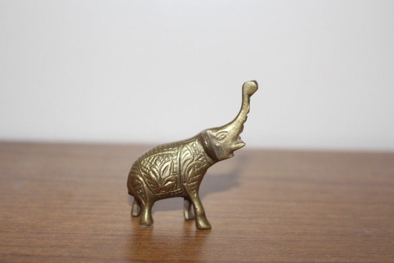 Elephant Figure, Brass Elephant, Small Elephant, Vintage Elephant ...