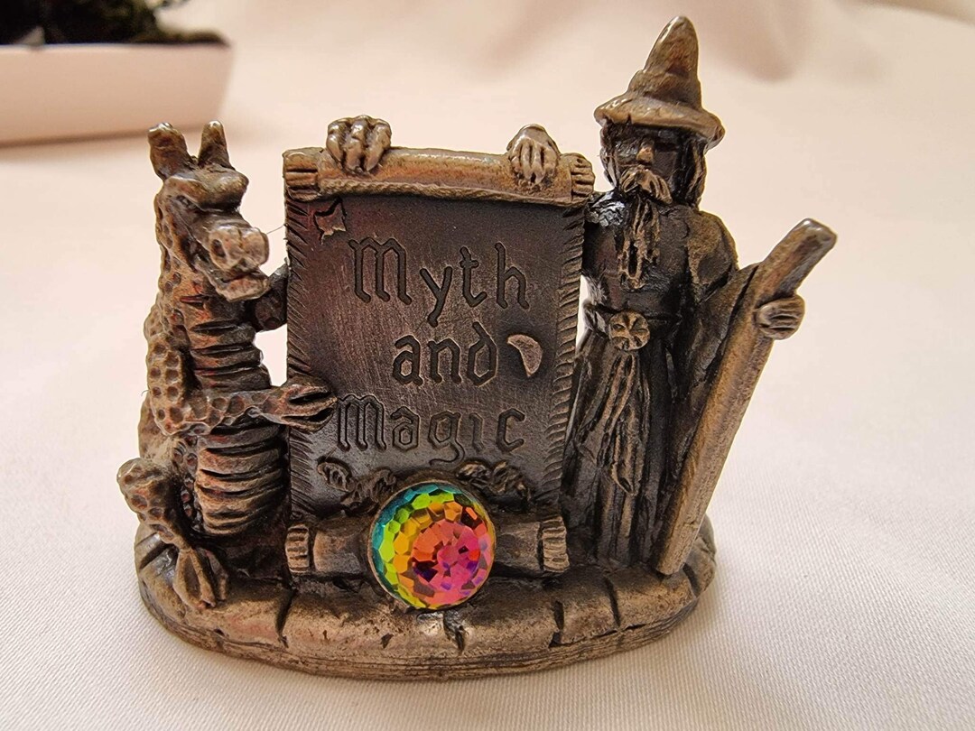 Myth and Magic, Wizard Figurine, Pewter Dragon Figurine - Etsy