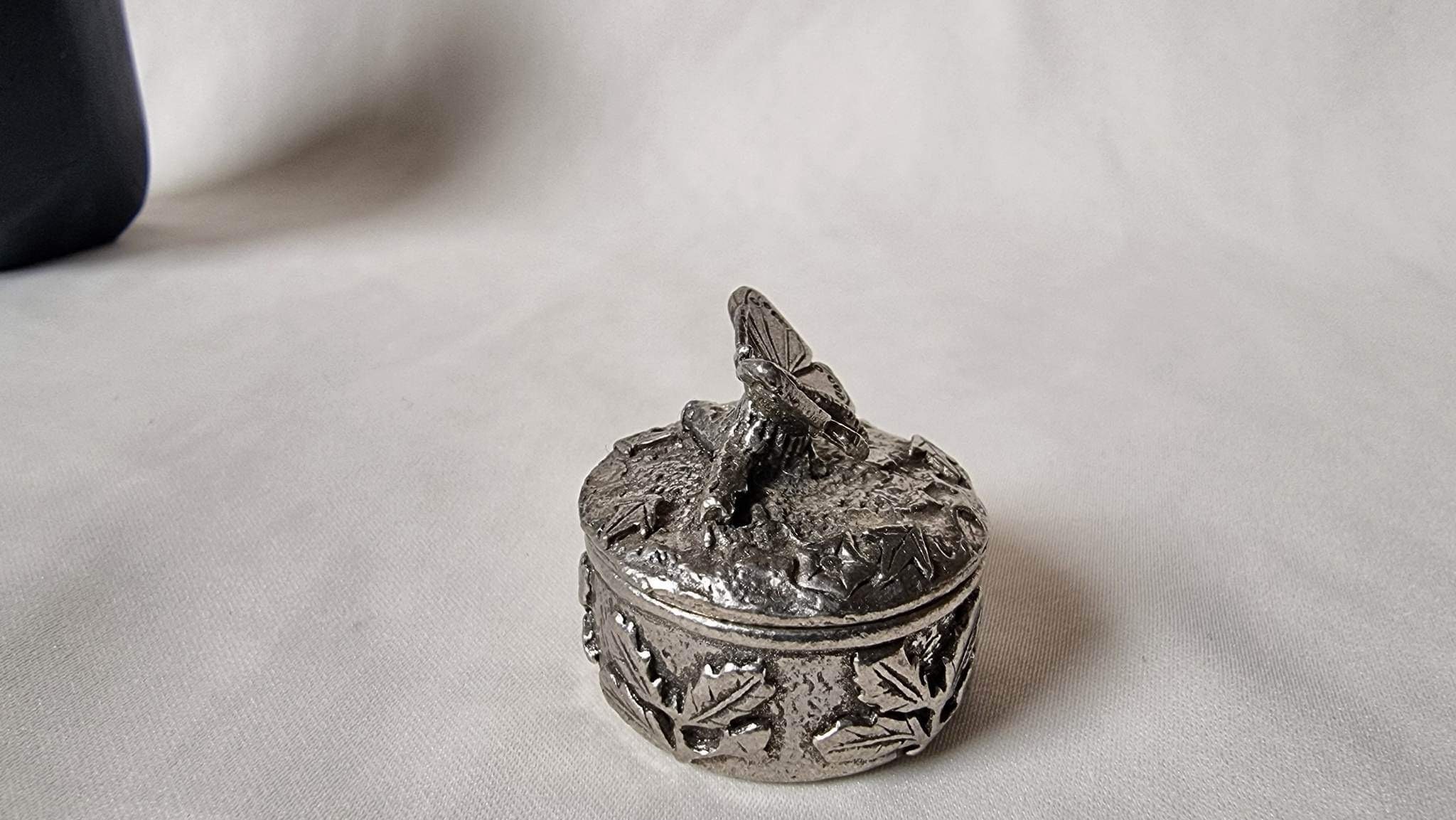 Butterfly Trinket Box, Butterfly Pin Box, Pewter Butterfly Figurine ...