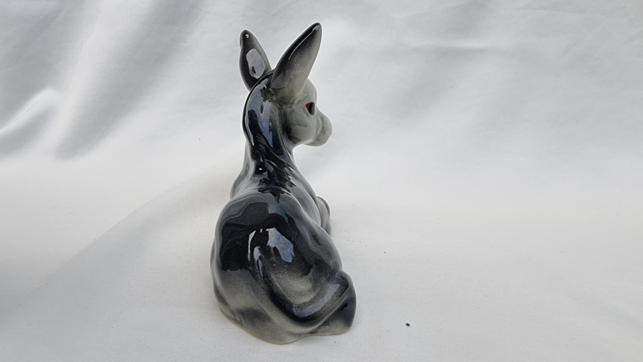 Donkey Figure, Pottery Donkey Figure, Donkey Figurine, Porcelain Donkey ...