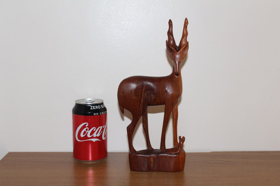 Antelope Figure, Wooden Antelope, Carved Antelope, Antelope Sculpture ...