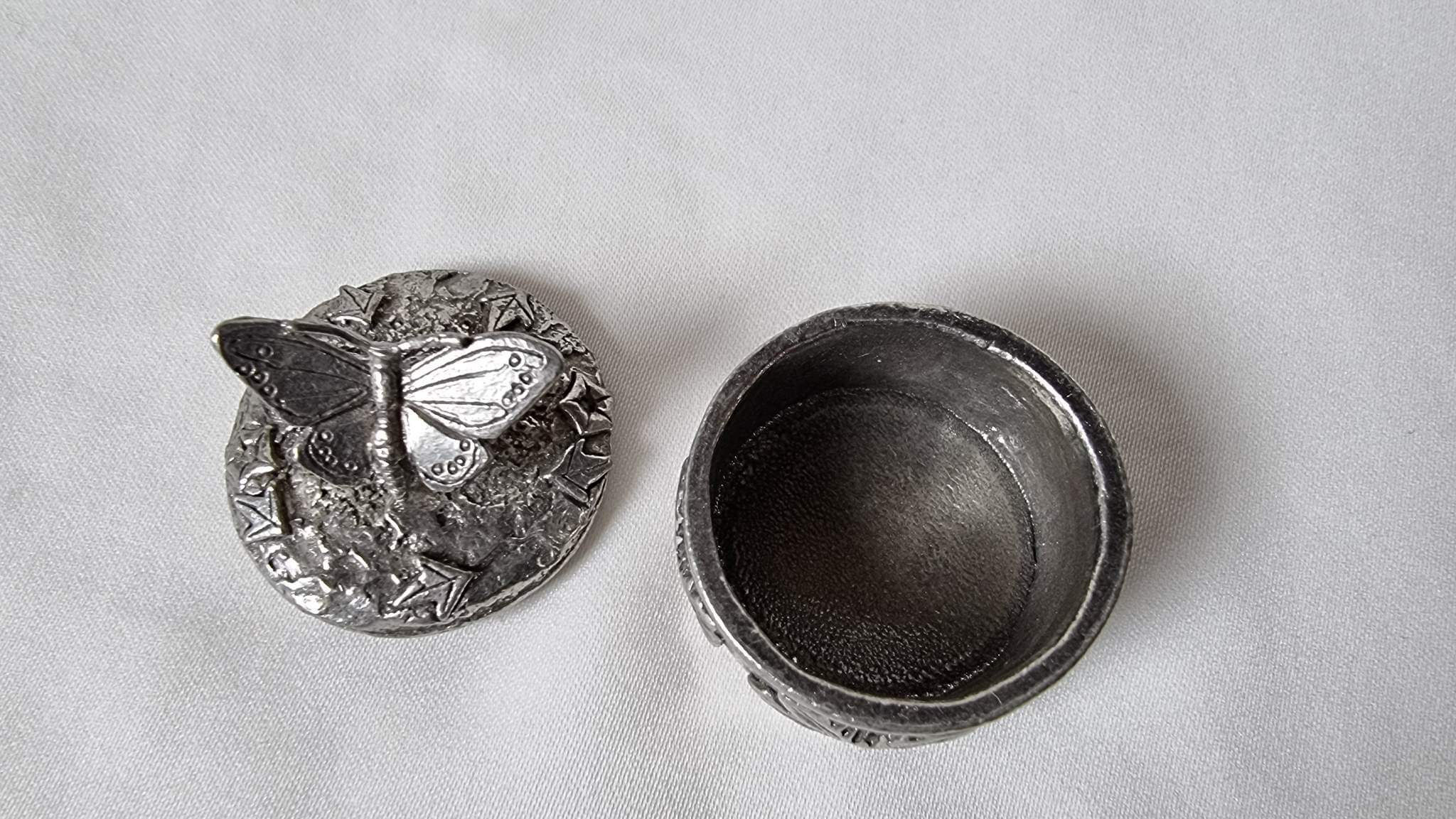 Butterfly Trinket Box, Butterfly Pin Box, Pewter Butterfly Figurine ...
