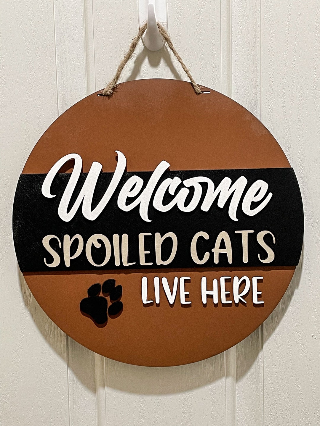 Handcrafted Wooden Cat-themed Door Sign Pet Lover's Home Decor Cat Door ...