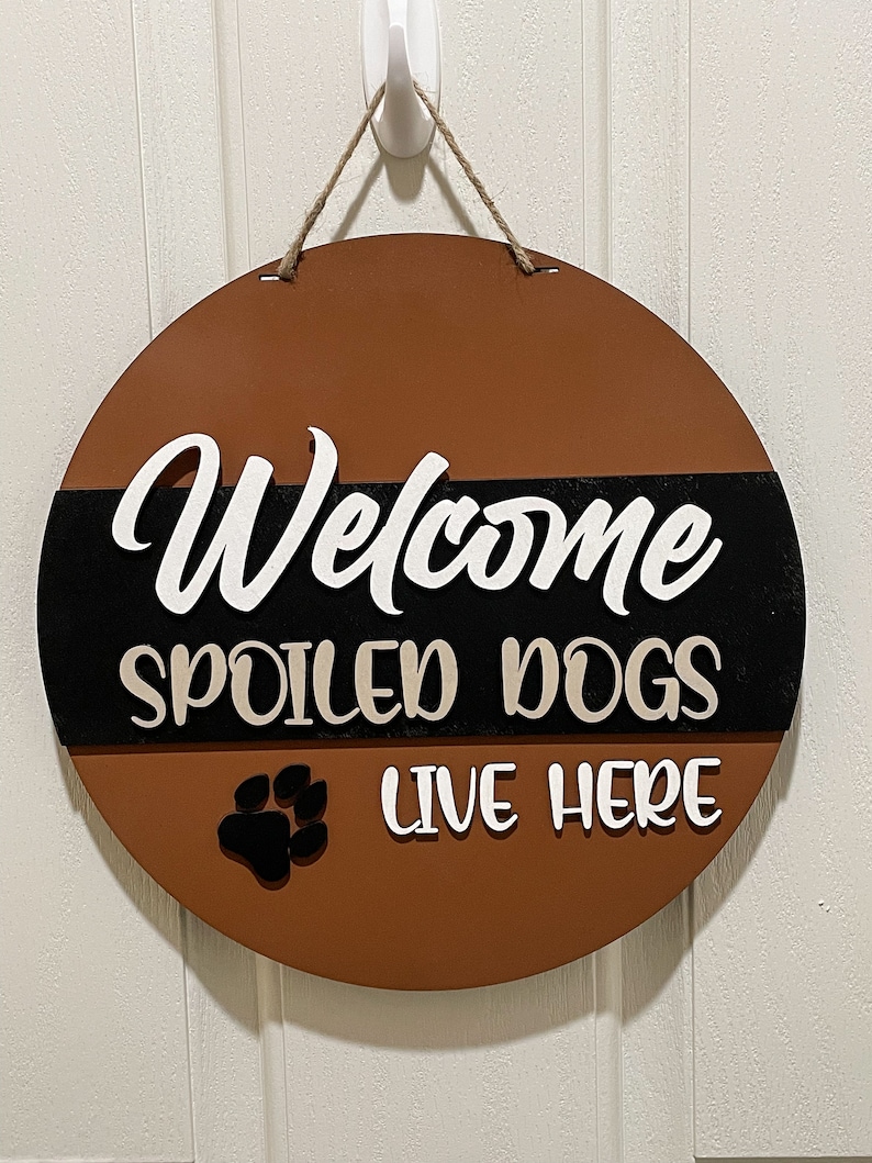 Handcrafted Wooden Dog-themed Door Sign Pet Lover's Home Decor Dog Door ...