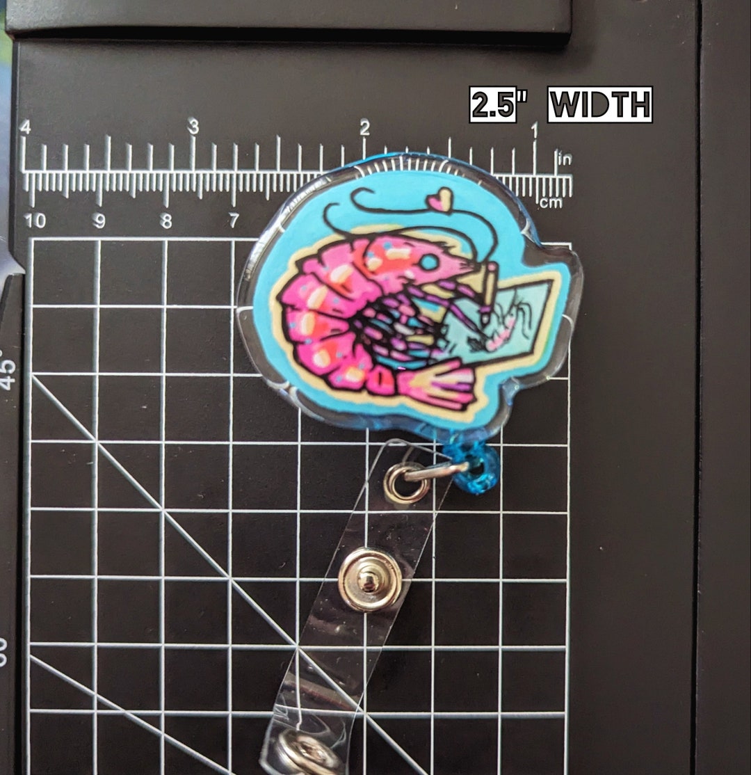 Acrylic Shrimp Artist Badge Reel - Etsy