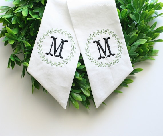 Linen Wreath Sash Monogrammed Sash Embroidered Sash Easter | Etsy